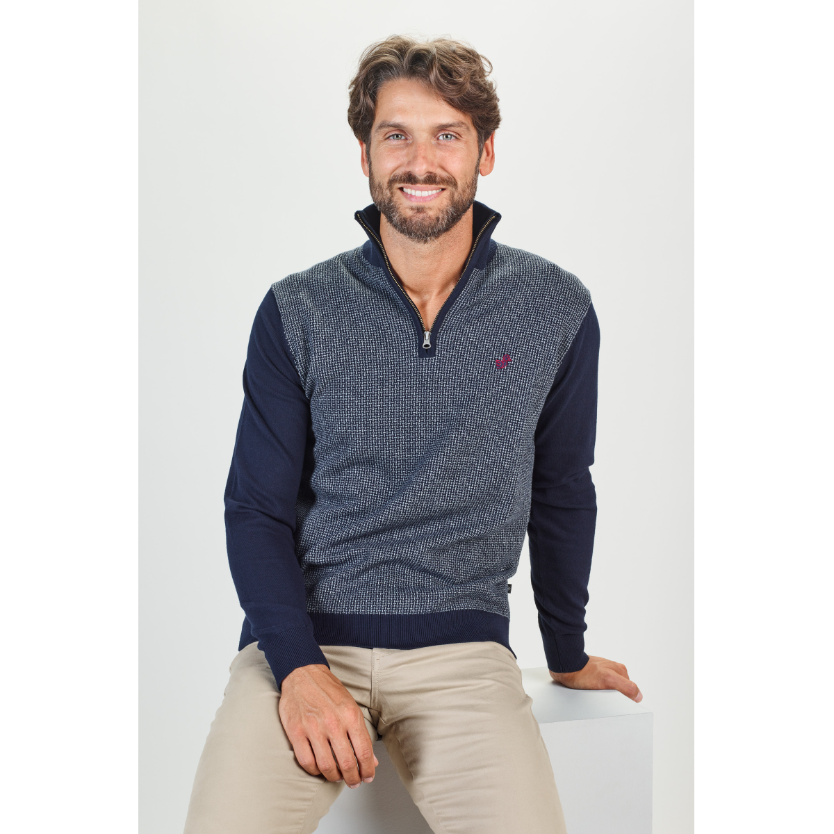 Polo manga comprida com fecho - 1344765H806002_809 | Giovanni Galli