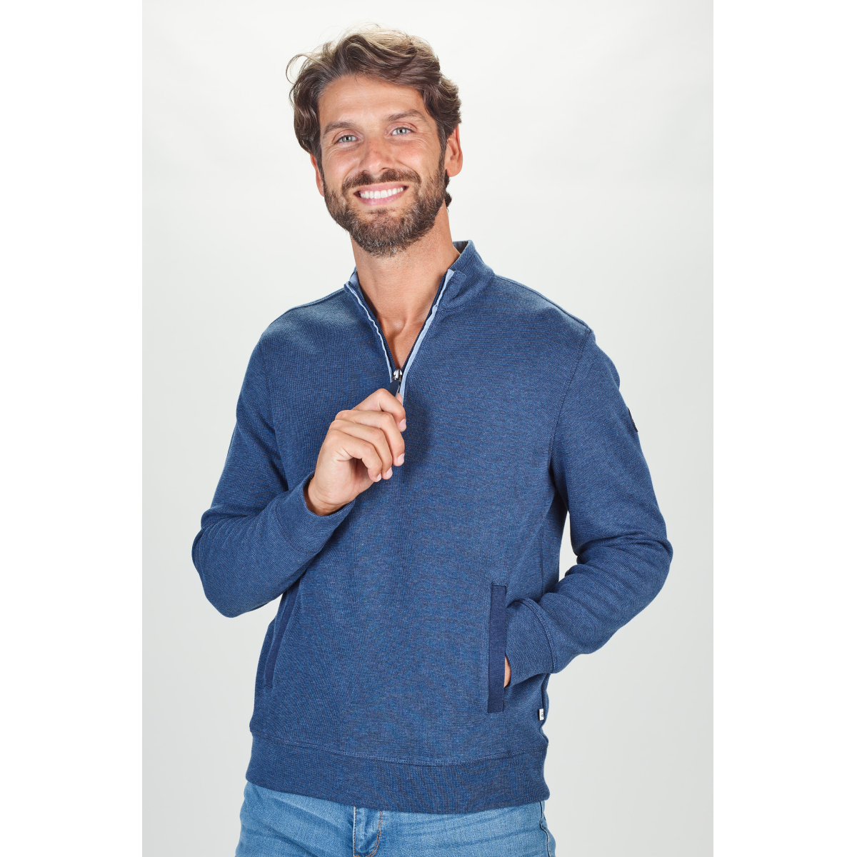 Polo manga comprida com fecho - 1238065HF15006_807 | Giovanni Galli