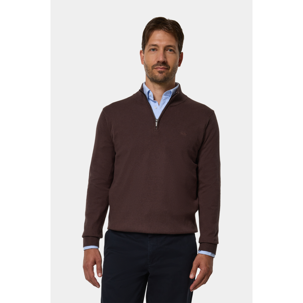 Camisola malha em algodão e caxemira com fecho - W000689_899 - Giovanni ...