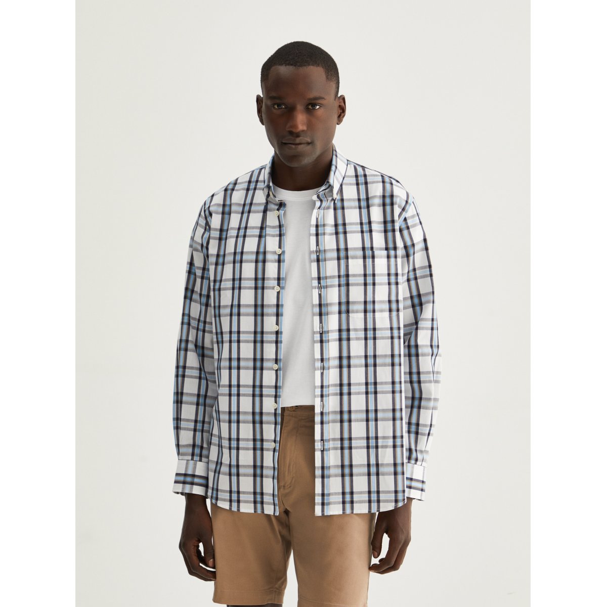 Checkered regular fit cotton shirt - W000200_540 | Giovanni Galli