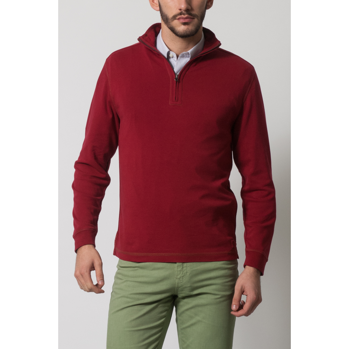 Polo manga comprida com fecho - 1138056HF02002_050 - Giovanni Galli